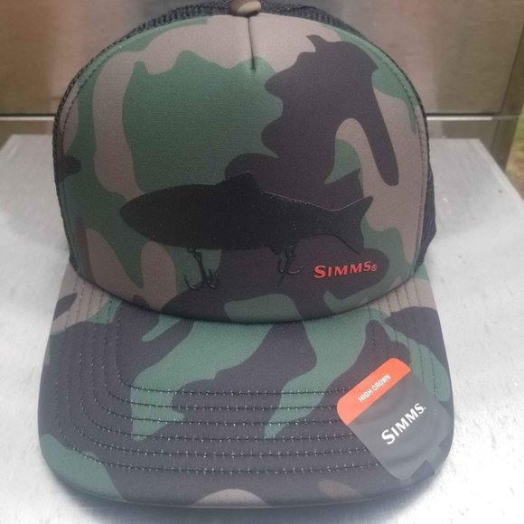 Simms | Accessories | Simms Hat Fishing Throwback Trucker Camo New ...